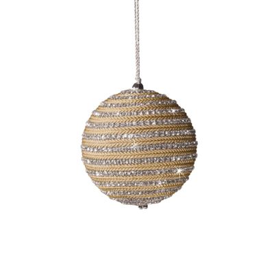 Small Gold Crystal Yarn Ball Ornaments, Set of Four | Frontgate