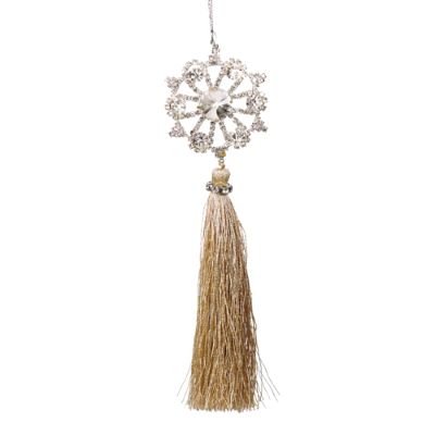 Set Of Six Gold Crystal Burst Tassel Ornaments Frontgate