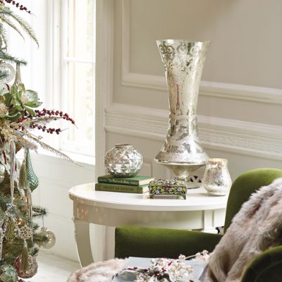Etched Mercury Glass Vase | Frontgate