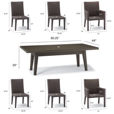 Palermo 7-pc. Rectangular Dining Set in Bronze Finish | Frontgate