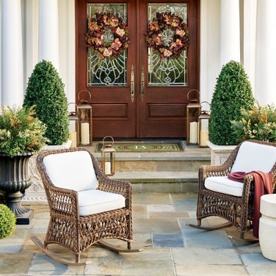 Hampton Rocker with Cushions in Driftwood Finish | Frontgate