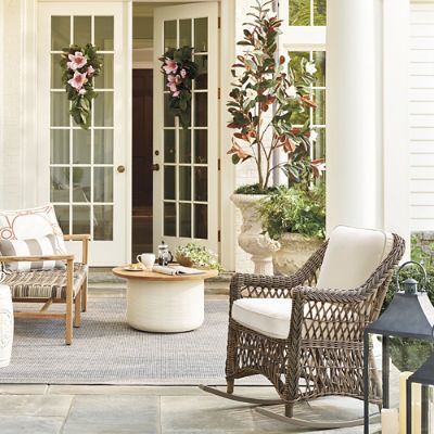 Hampton Rocker with Cushions in Driftwood Finish | Frontgate