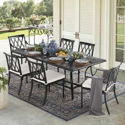 Grayson Rectangular Dining Table in Black Aluminum | Frontgate