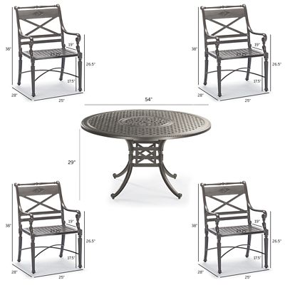 Carlisle 7-pc Slate Aluminum Dining Set with Cast-Top Table & Swivel Chairs