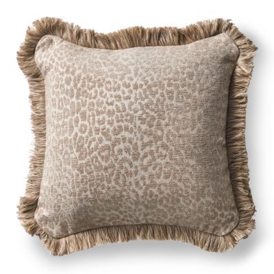 Leopard Luxe Sand Outdoor Pillow with Fringe | Frontgate