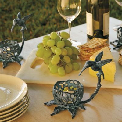 Brass Hummingbird Tealight Holder | Frontgate