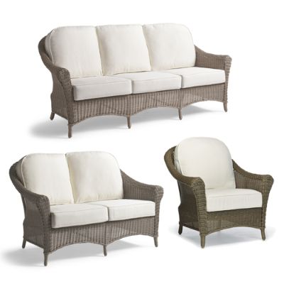 Charleston 3-pc. Sofa Set in Weathered Pebble Finish | Frontgate