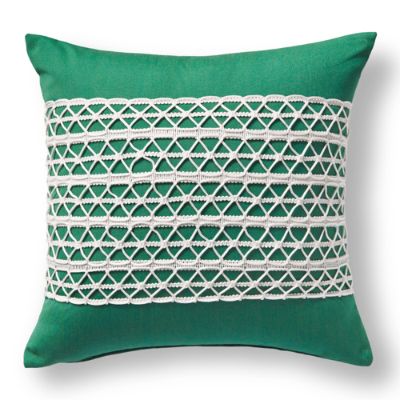 Lace Lattice Jade Outdoor Pillow | Frontgate