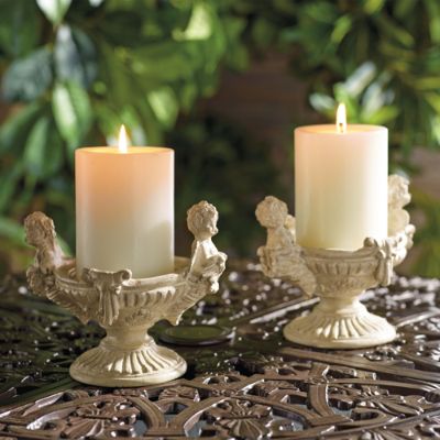 Cherub Candleholders, Set of Two | Frontgate