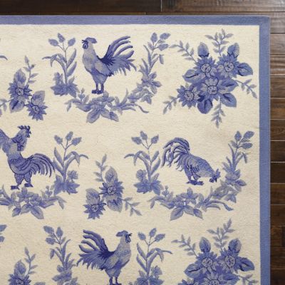 Rooster All-over Wool Area Rugs | Frontgate
