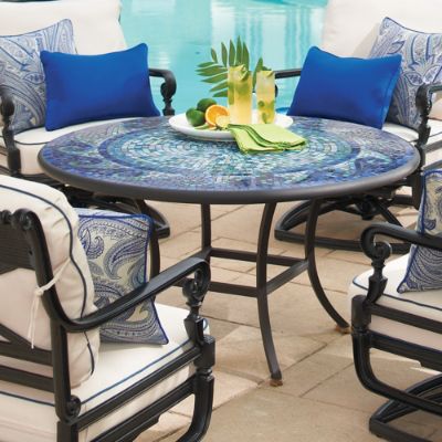 Ocean Wave Mosaic Chat Table by KNF | Frontgate