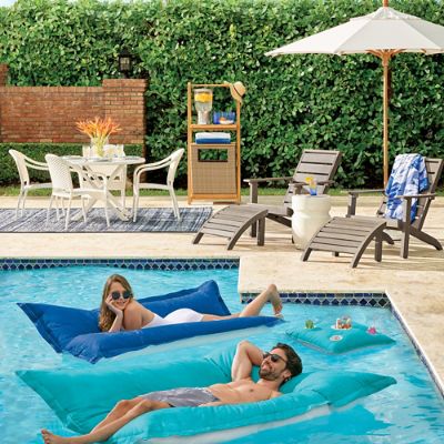 Lana King Pool Float with Sunbrella Fabric & Bead-Filled Cushioning for Two