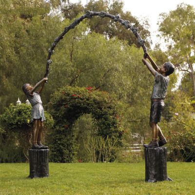 Jump Rope Arbor Bronze Sculpture | Frontgate