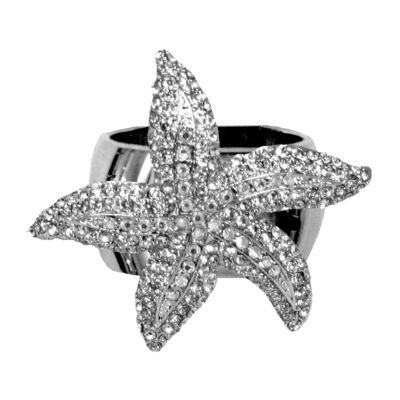 Set of Four Silver Starfish Napkin Rings | Frontgate