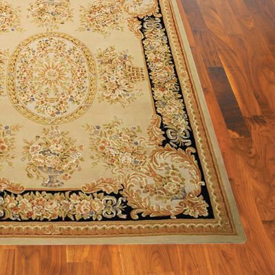 French Floral Wool-and-Silk Area Rug | Frontgate