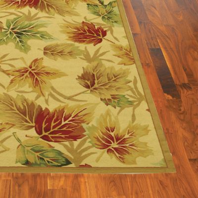Windswept Leaves Wool Area Rugs | Frontgate