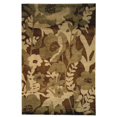 Floral Garden Wool Area Rugs in Brown | Frontgate
