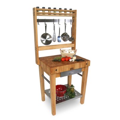 Maple & Stainless Butcher Block Table | Frontgate