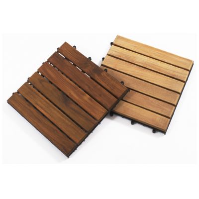 Classic Interlocking Teak Floor Tiles | Frontgate