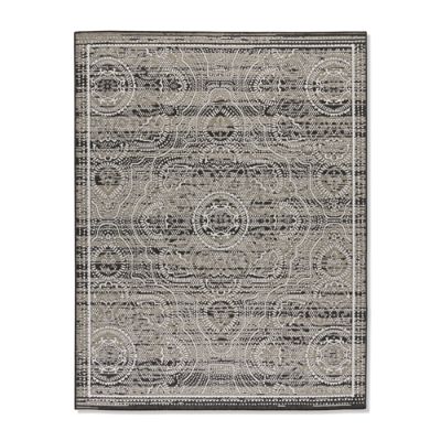 Leland Indoor/Outdoor Rug with Contemporary Medallion Design & Fade ...