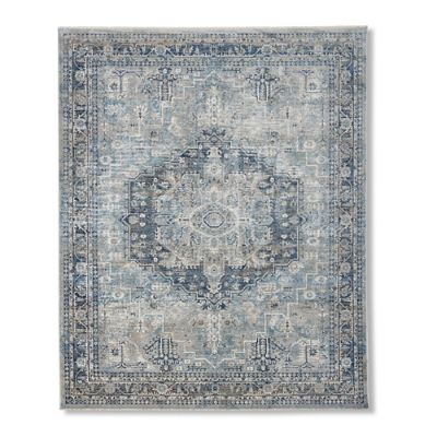 Henley Performance Area Rug with Antique Motif & Fringe Trim