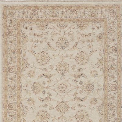 Purdue Paisley Wool Area Rug with Blue & Ivory Tones, Finished Edges ...
