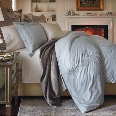 Velvet Fog Coverlet and Sham | Frontgate