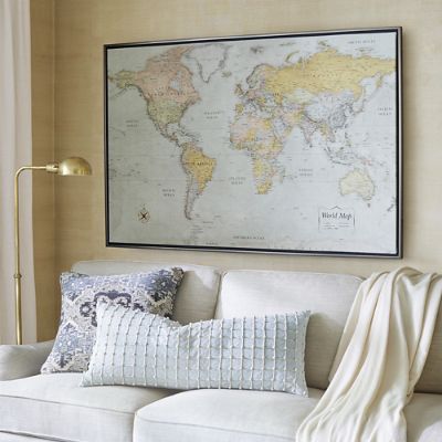 Heirloom Antiqued Linen Map | Frontgate