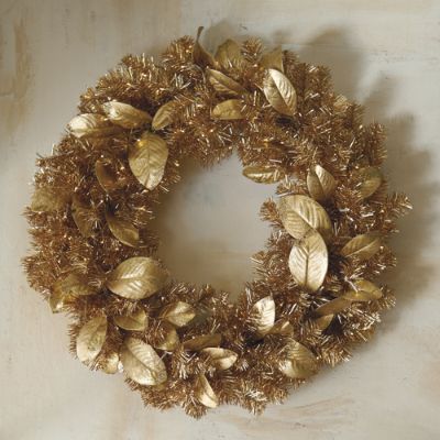 Gold Magnolia Leaf Cordless Greenery | Frontgate