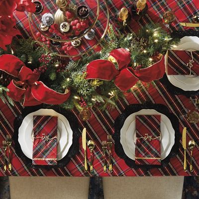 Holiday Plaid Table Linens | Frontgate