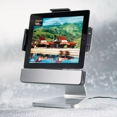 Rotating iPad Dock with Speakers | Frontgate