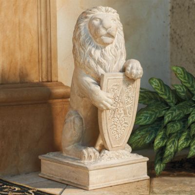 Majestic Lion Statues with Crest | Frontgate