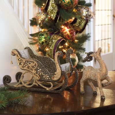 Crystal Sleigh and Reindeer by Jimmy Crystal | Frontgate