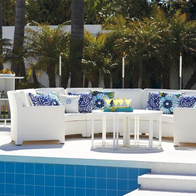 Madrid White Curved Modular Seating | Frontgate