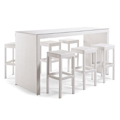 Palermo Bar-height Seating in White Finish | Frontgate