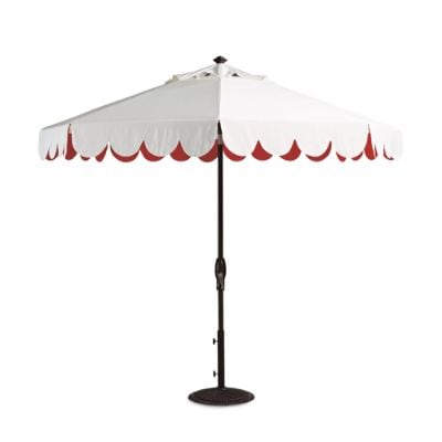 Seaside Scallop Red Designer Umbrella | Frontgate