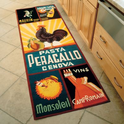 Wool Vintage Poster Rug | Frontgate