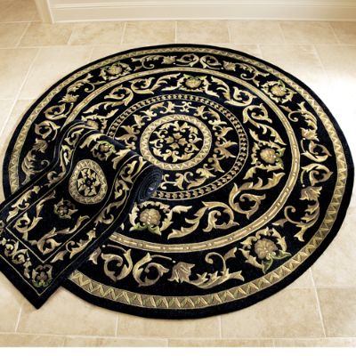 Black Wallace Wool Area Rug | Frontgate
