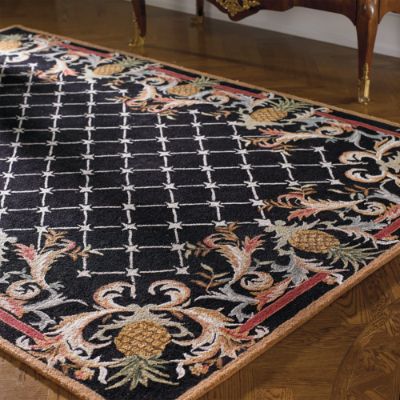 Pineapple Border Wool Indoor Rugs | Frontgate