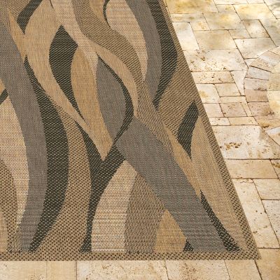 Seascape Outdoor Rug in Natural & Black | Frontgate